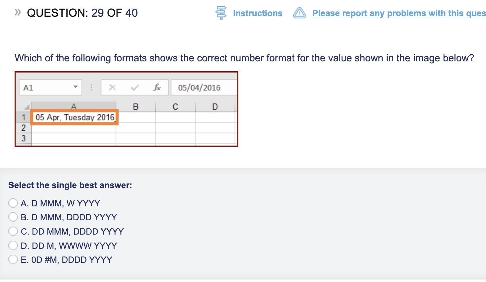 Solved QUESTION: 28 OF 40 Instructions Please report any | Chegg.com