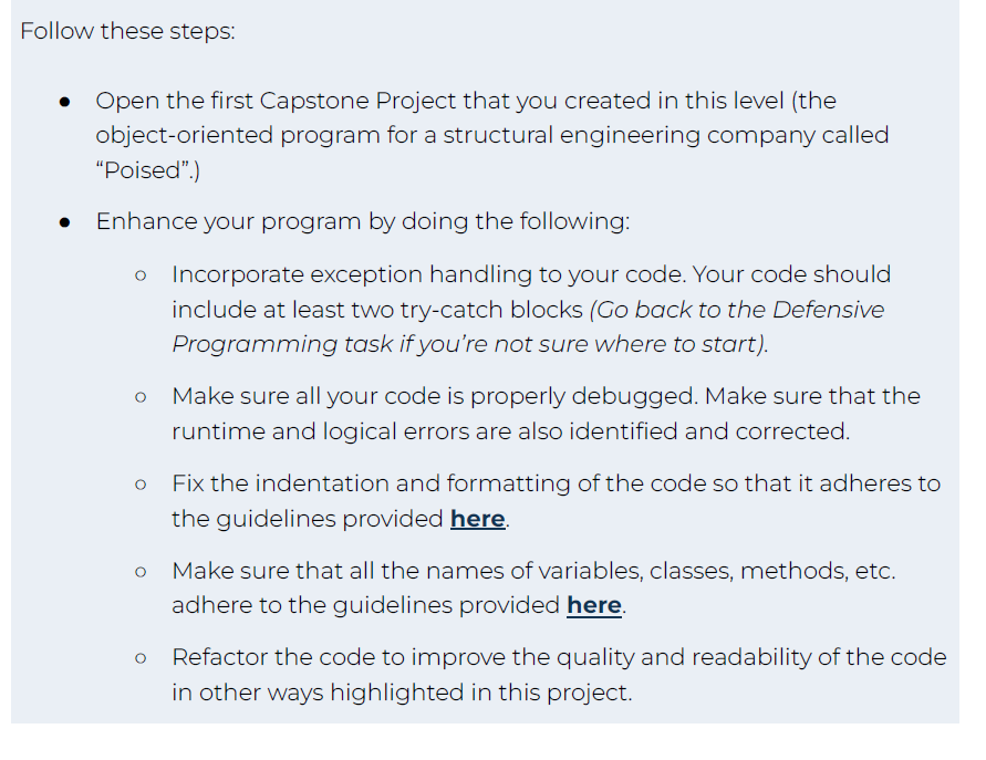 Solved 1. The following links is my Capstone | Chegg.com