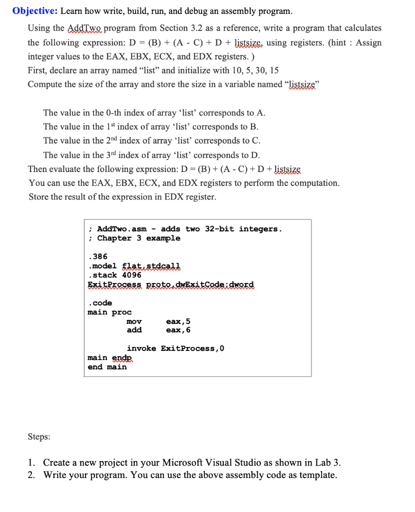 Solved Objective: Learn how write, build, run, and debug an | Chegg.com