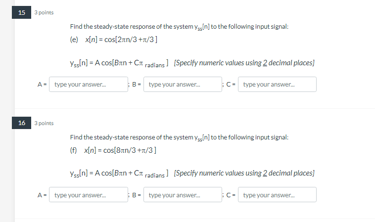 Solved Hp(F)=0.5+e−j2πF+0.5e−j4πFind the steady-state | Chegg.com