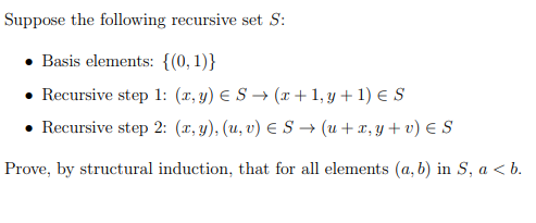 Solved Suppose the following recursive set S : - Basis | Chegg.com
