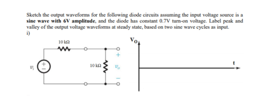 Solved Sketch the output waveforms for the following diode | Chegg.com