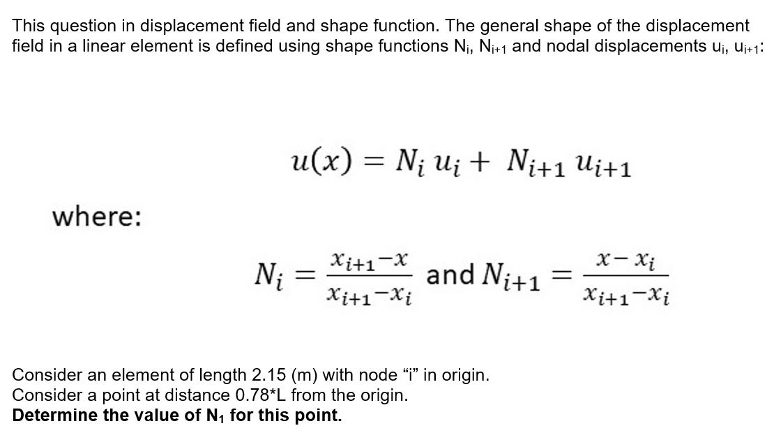 Solved This question in displacement field and shape | Chegg.com