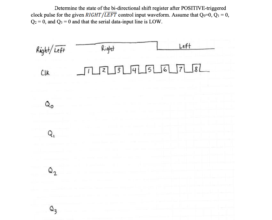 Solved Determine the state of the bi-directional shift | Chegg.com