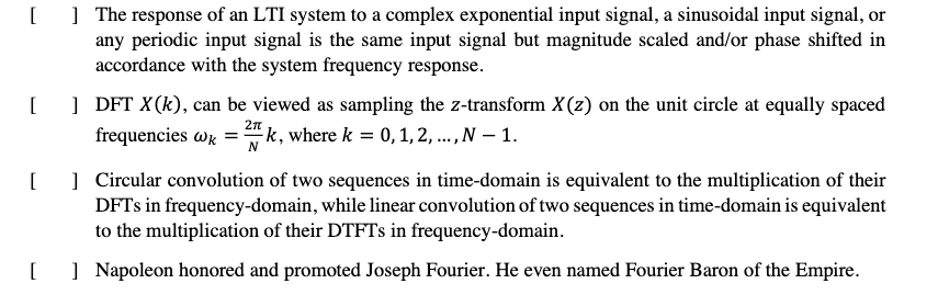 The response of an LTI system to a complex | Chegg.com