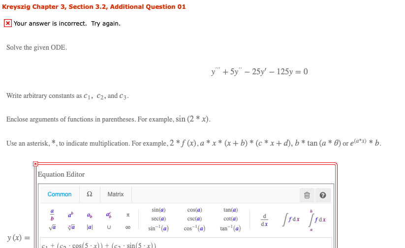 Solved Kreyszig Chapter 3, Section 3.2, Additional Question | Chegg.com