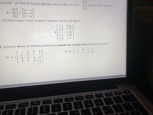 Solved (2 points) (a) Find the forward difference matrix A | Chegg.com