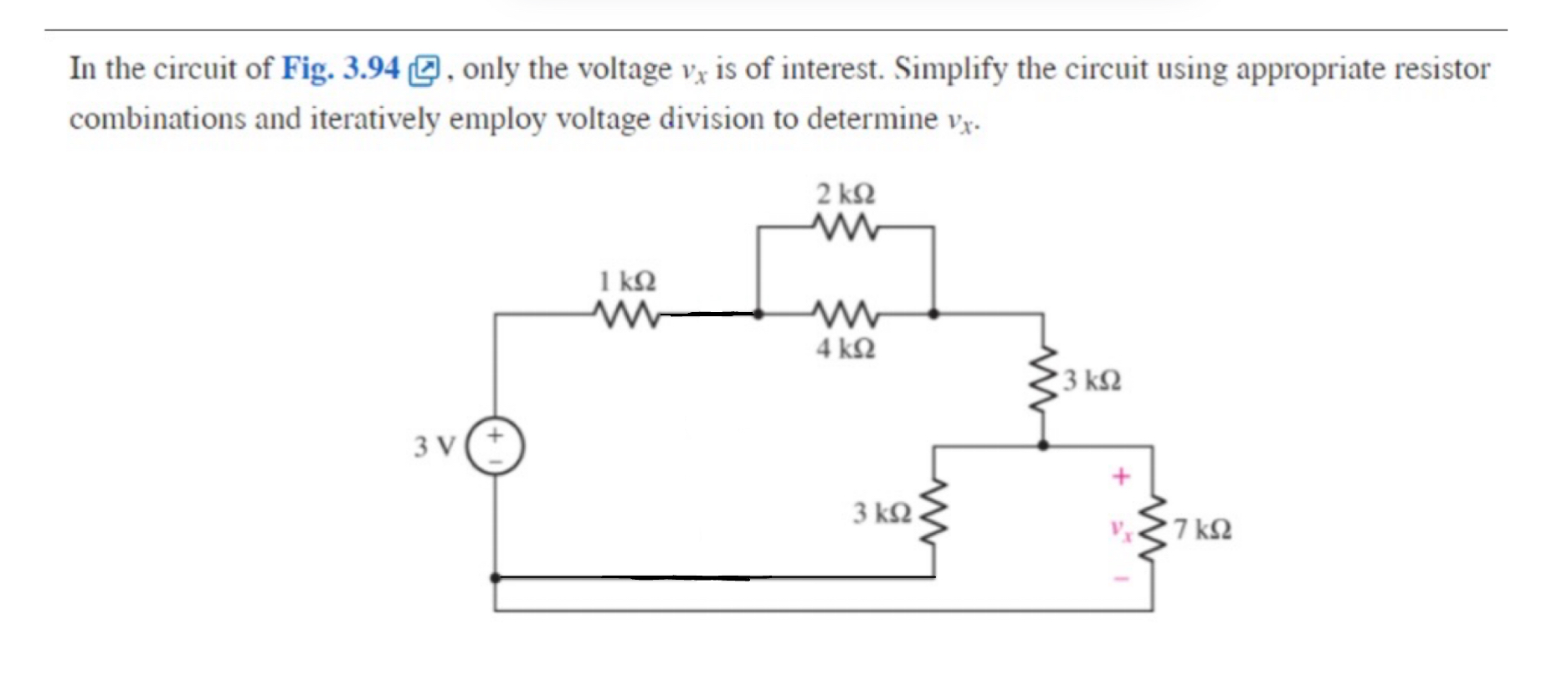 Solved In the circuit of Fig. 3.94 , ﻿only the voltage \( | Chegg.com