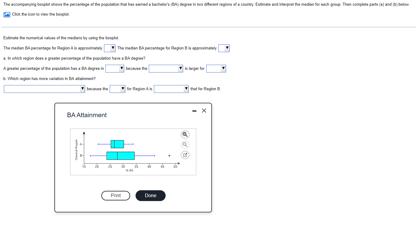 Solved The accompanying boxplot shows the percentage of the | Chegg.com