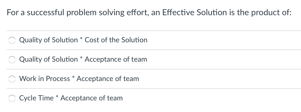 Solved For a successful problem solving effort, an Effective | Chegg.com