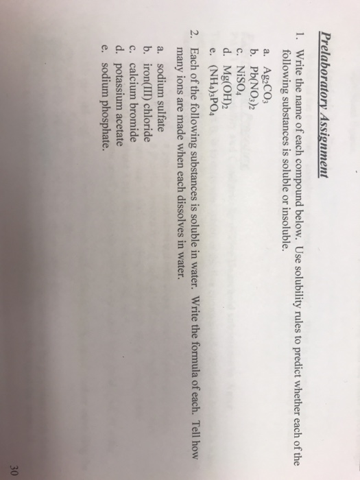 Solved Prelaboratory Assignment 1. Write the name of each | Chegg.com