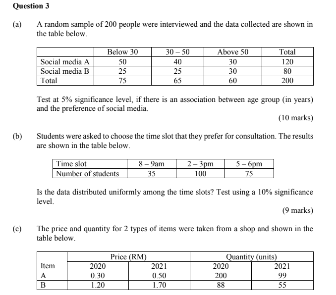 Solved Question 3 (a) A random sample of 200 people were | Chegg.com