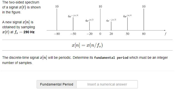 Solved The two-sided spectrum of a signal X(t) is shown in | Chegg.com