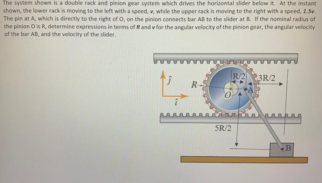Solved The system shown is a double rack and pinion gear | Chegg.com