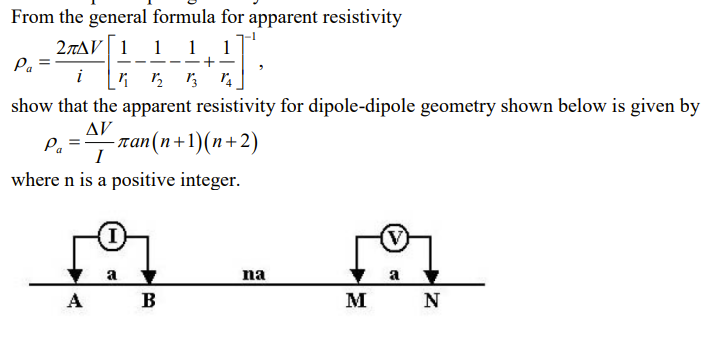 Solved Pa From the general formula for apparent resistivity | Chegg.com