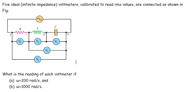 Five ideal (infinite-impedance) voltmeters, | Chegg.com