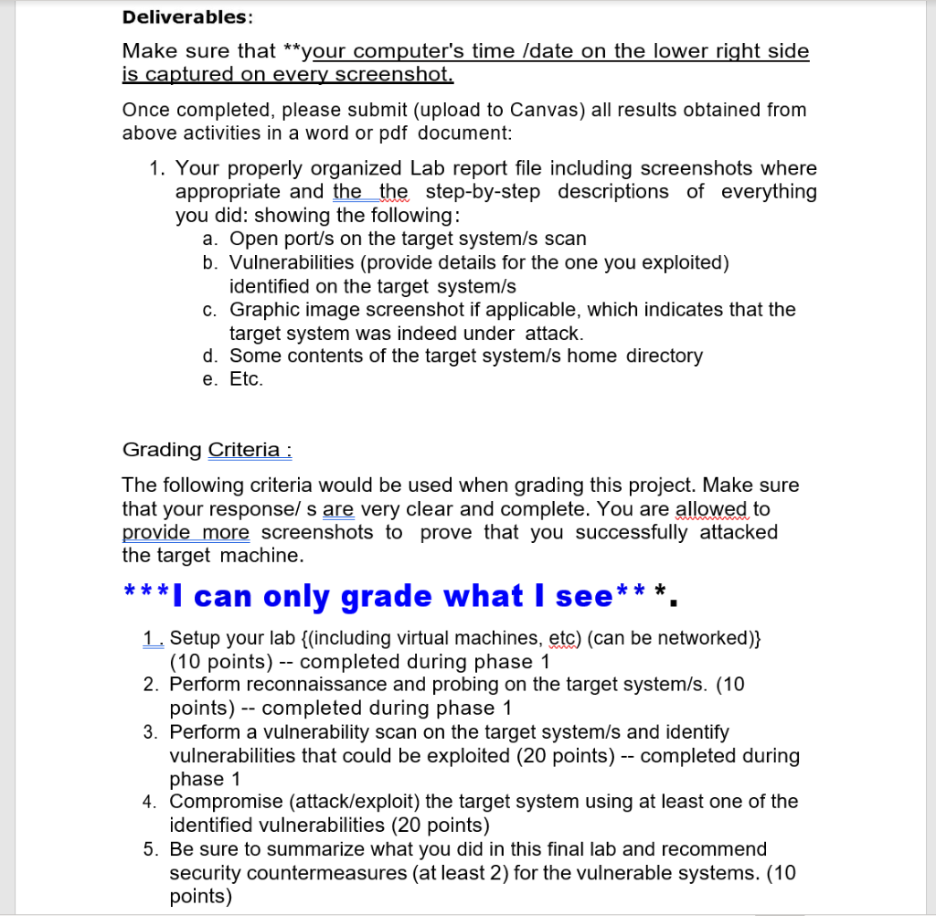 CIS 274 Offensive Security Final Project: Total | Chegg.com