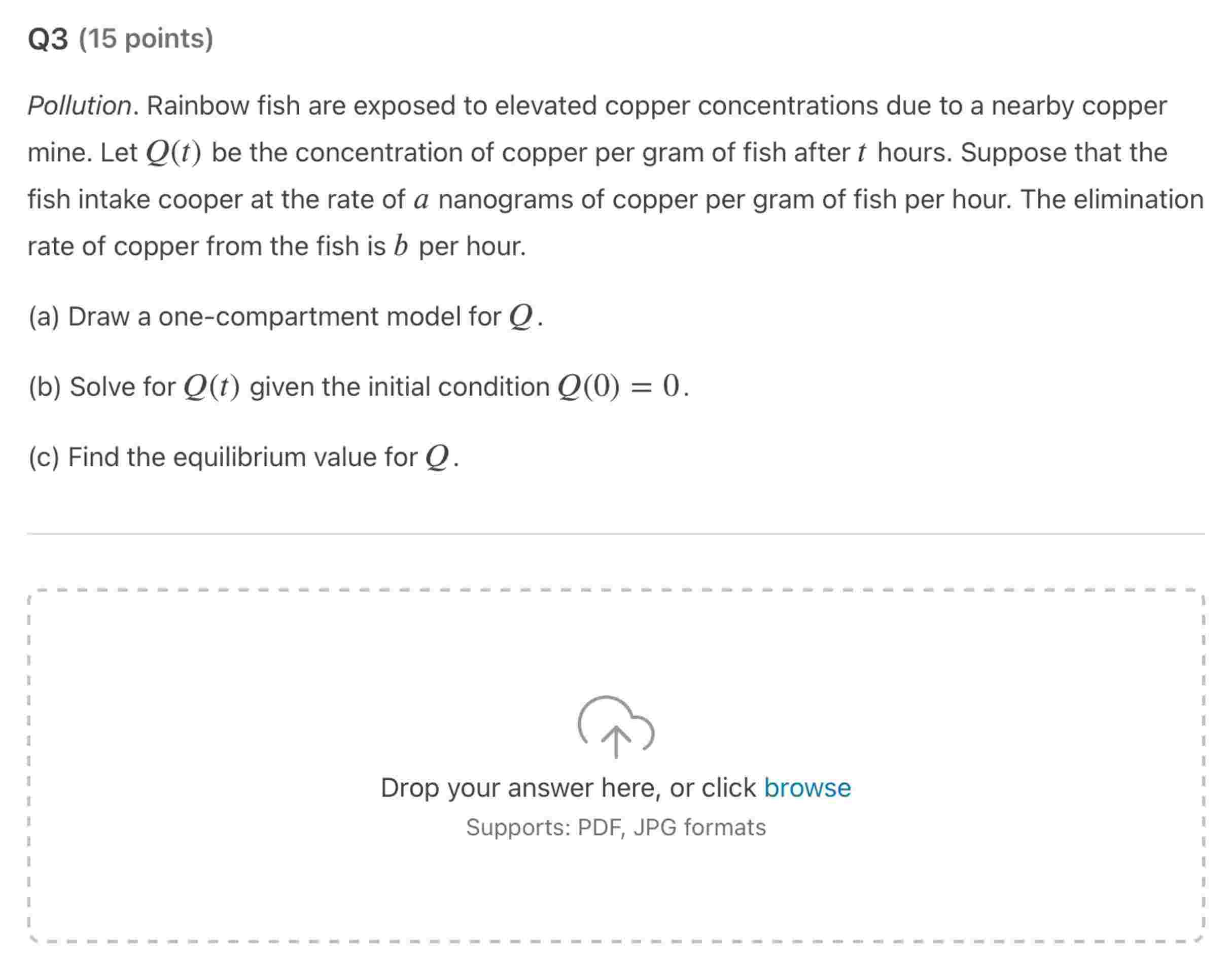 Solved Q3 (15 ﻿points) ﻿Pollution. Rainbow fish are exposed | Chegg.com