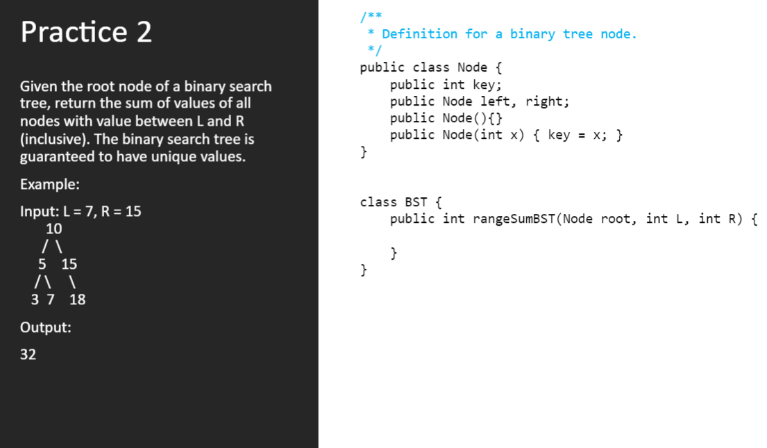 Solved Given the root node of a binary search tree, return | Chegg.com