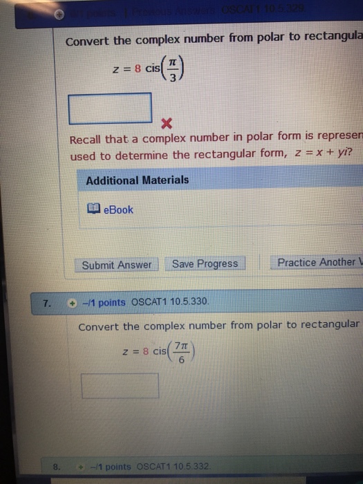 Solved Convert the complex number from polar to rectangular | Chegg.com