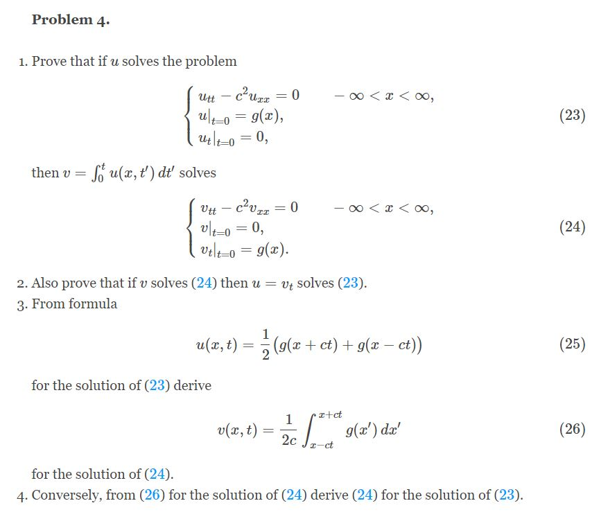 Solved Problem 4. 1. Prove that if u solves the problem - 0 | Chegg.com