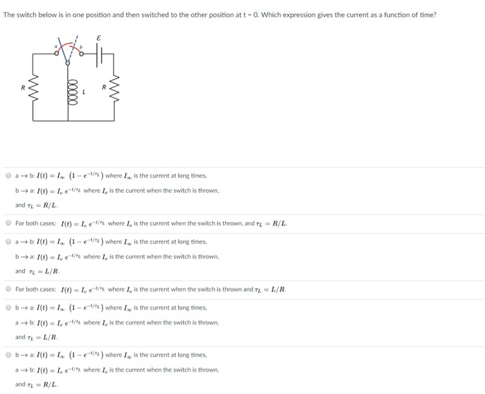 Solved The switch below is in one position and then switched | Chegg.com