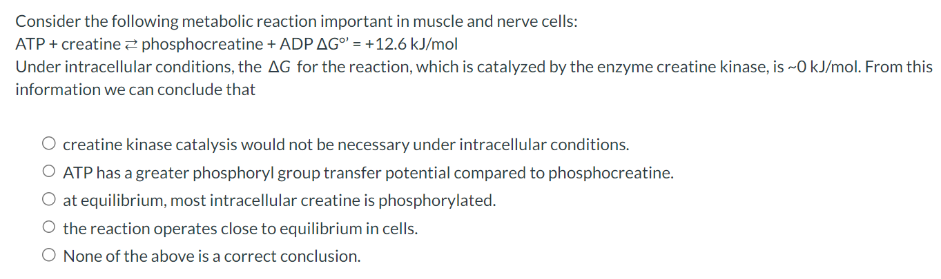 Solved Consider the following metabolic reaction important | Chegg.com