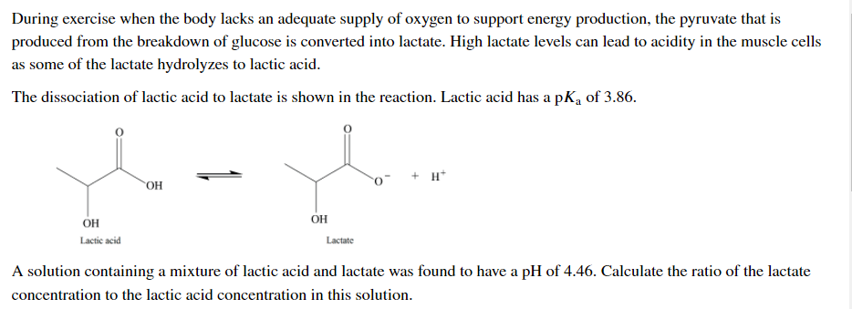 Solved During exercise when the body lacks an adequate | Chegg.com