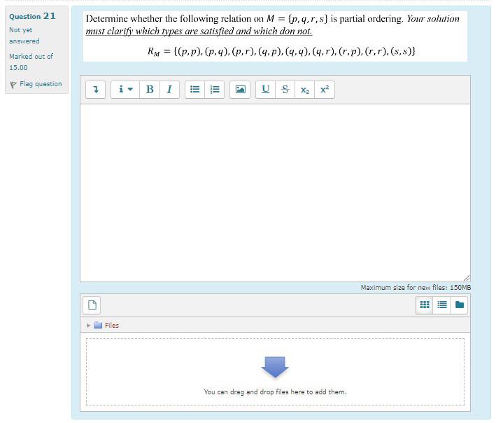 Solved Determine whether the following relation on | Chegg.com