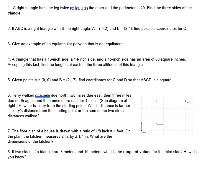 Solved 1 A Right Triangle Has One Leg Twice As Long As The Chegg