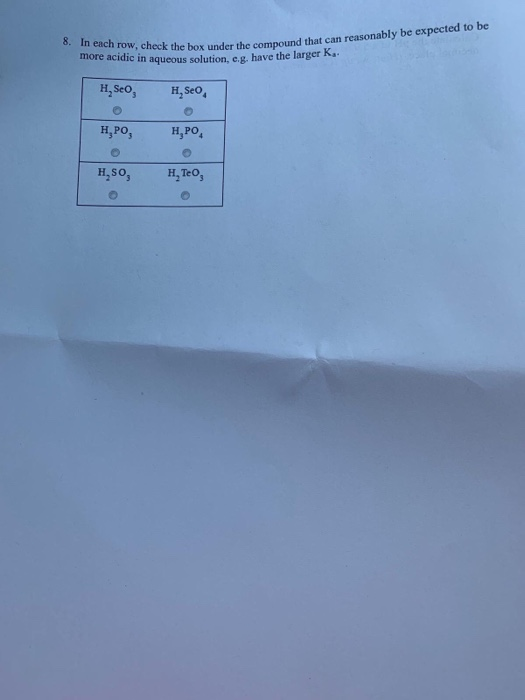 Solved row, check H,Seo, H,Seo Кроз 4 HSo, HTeo the box | Chegg.com