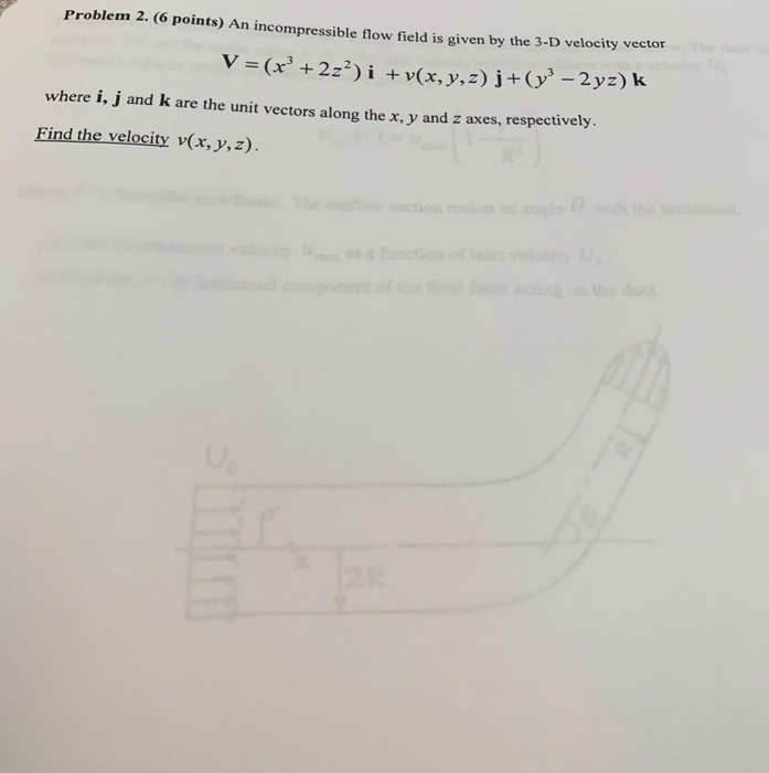 Solved Problem 2. (6 points) An incompressible flow field is | Chegg.com