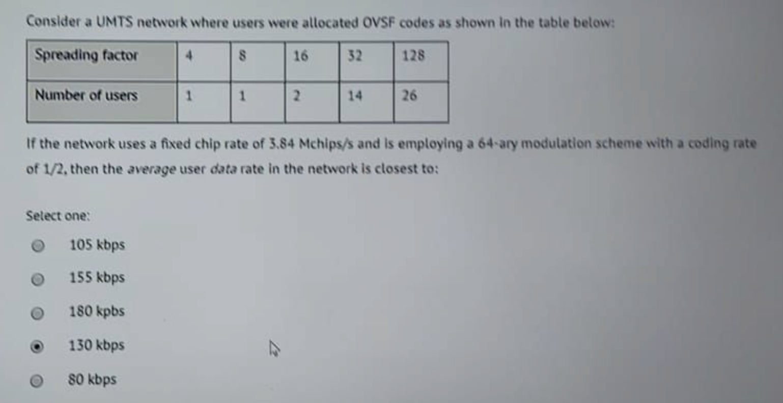 Solved Consider A Umts Network Where Users Were Allocated 9334