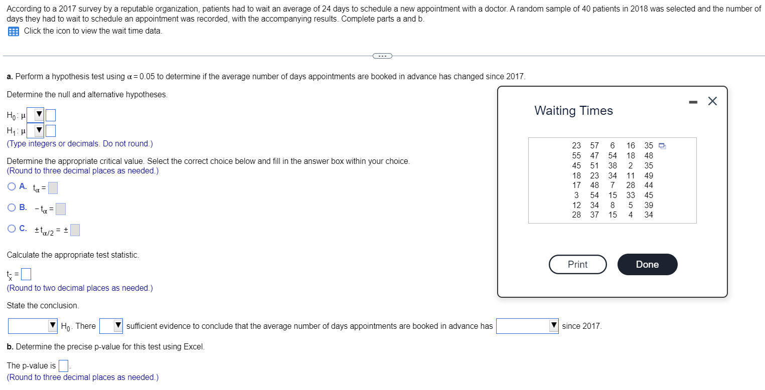 Solved days they had to wait to schedule an appointment was | Chegg.com