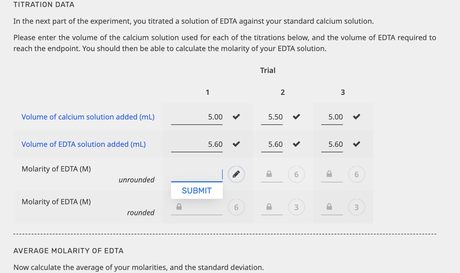 In the next part of the experiment, you titrated a | Chegg.com