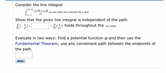 Solved Consider the line integral (6, 6) on any path not | Chegg.com