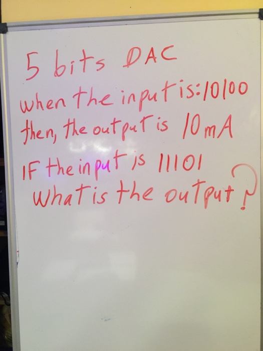 Solved 5 bits DAC when the input is:10100 then, the output | Chegg.com