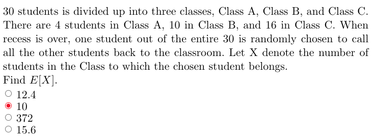Solved 2 30 students is divided up into three classes, Class | Chegg.com