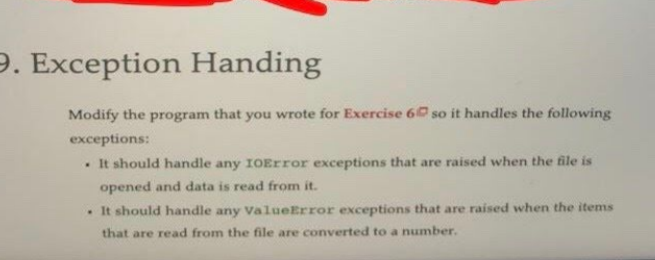Solved P. Exception Handing Modify the program that you | Chegg.com