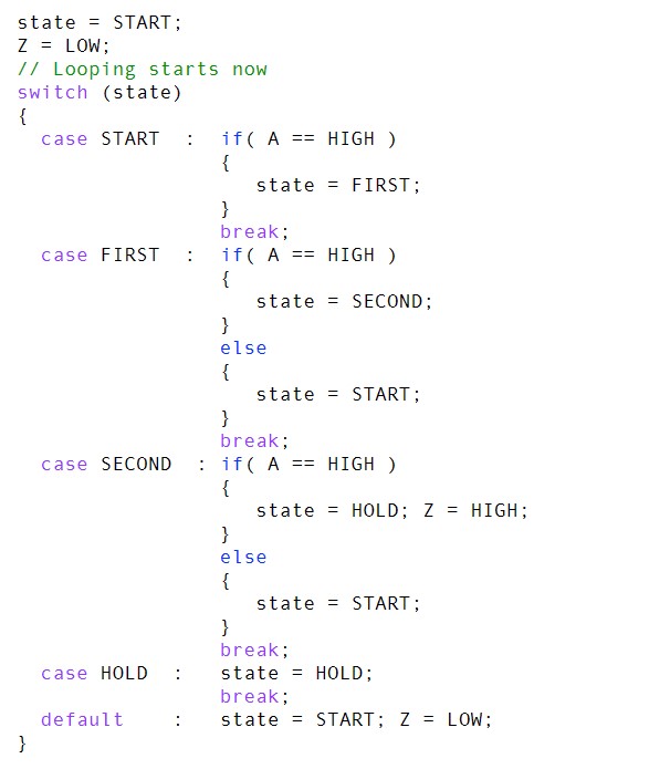 Consider the FSM code in the appendix. Determine the | Chegg.com Consider the FSM code in the appendix. Determine the | Chegg.com