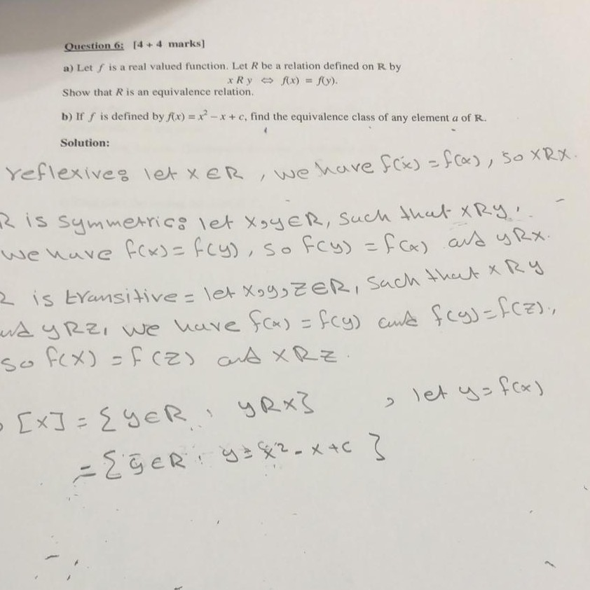 Solved Question 6: [4 + 4 marks] a) Let / is a real valued | Chegg.com