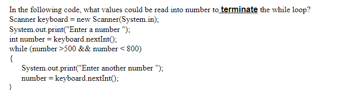 Solved In the following code, what values could be read into | Chegg.com