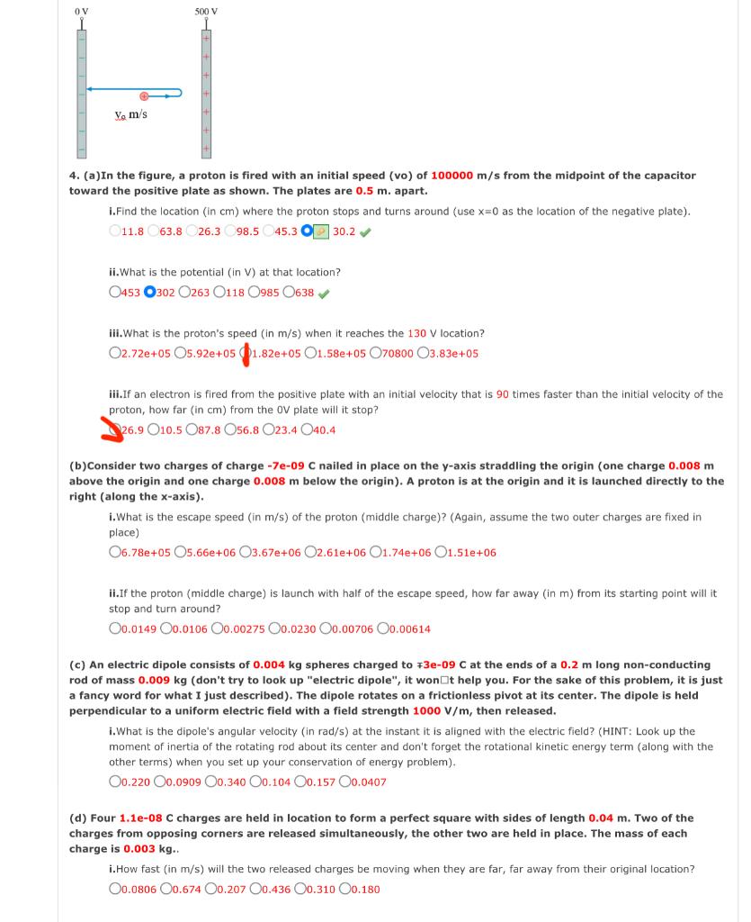 Solved 4. (a)In the figure, a proton is fired with an | Chegg.com
