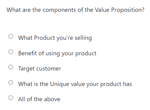 Solved What are the components of the Value Proposition? O | Chegg.com