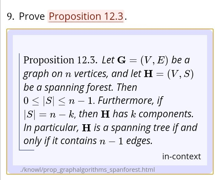 Solved 9. Prove Proposition 12.3. Proposition 12.3. Let G = | Chegg.com