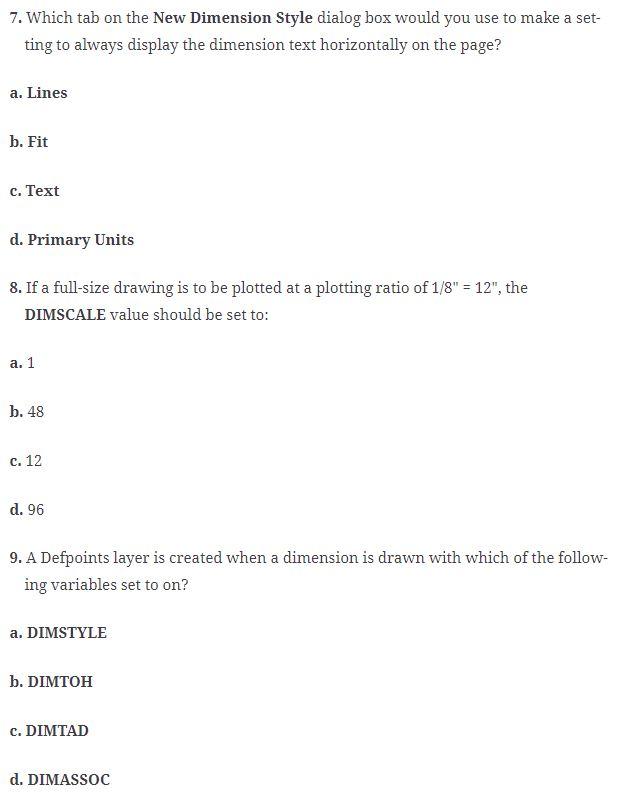 Solved 1. A complete list of current dimensioning variables | Chegg.com