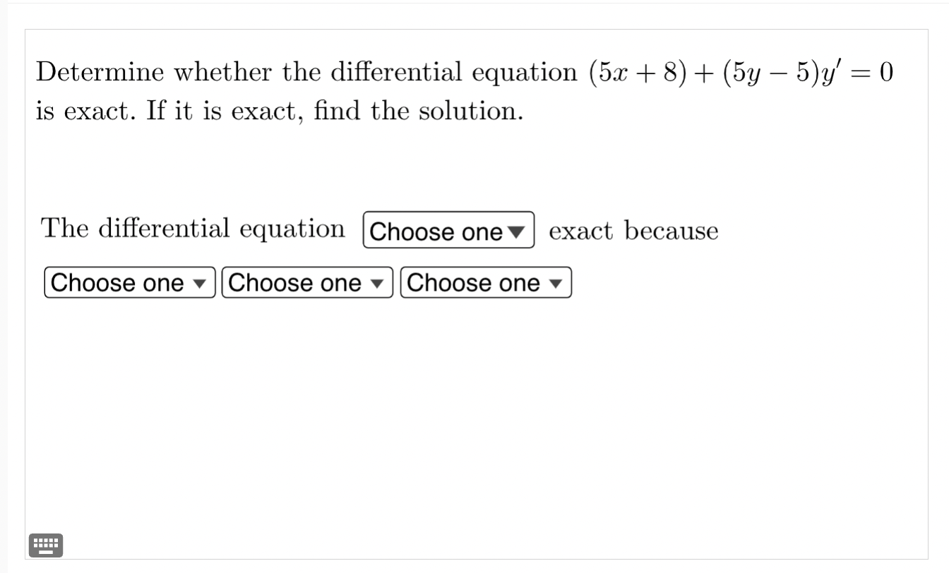 Solved Determine whether the differential equation | Chegg.com