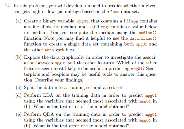 Solved This is using R and from ISLRv2 textbook. The dataset | Chegg.com