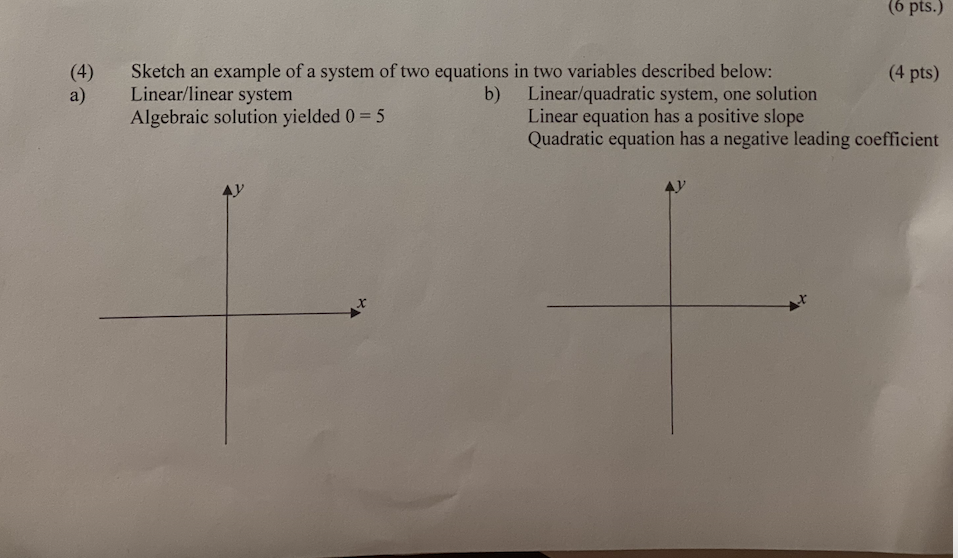 Solved (6 pts.) (4) a) Sketch an example of a system of two | Chegg.com