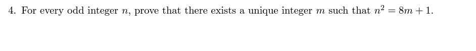 Solved 4. For every odd integer n, prove that there exists a | Chegg.com